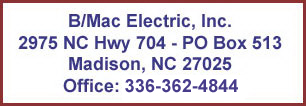 BMAC ELECTRIC Commercial & Residential Wiring Specialist - Madison, NC